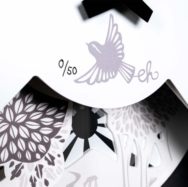 Papercut Forest Weather Clock by Emily Hogarth – Bramwell Brown Art Clocks