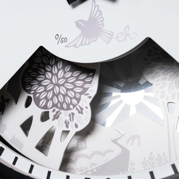 Papercut Forest Weather Clock by Emily Hogarth – Bramwell Brown Art Clocks