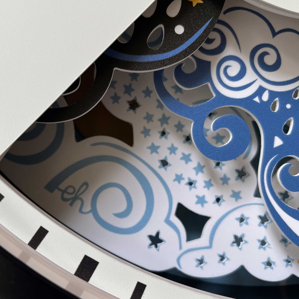 Papercut Clouds Weather Clock by Emily Hogarth